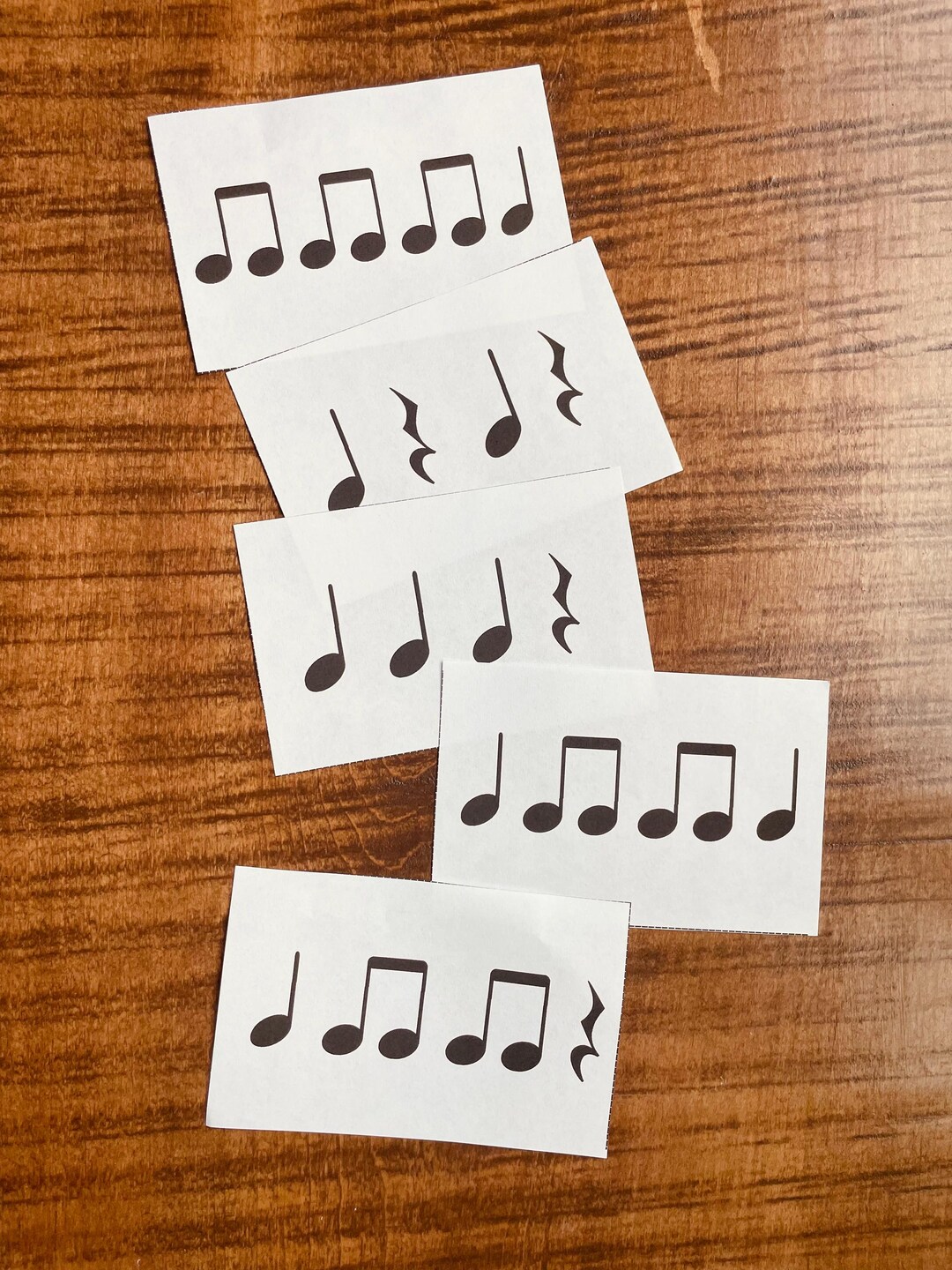 Music Rhythm Flashcards|quarter Notes, Eighth Notes and Quarter Rests ...
