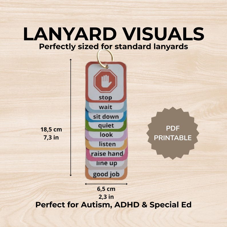 Teacher Lanyard Visual Communication Cards - Autism, ADHD Classroom ...