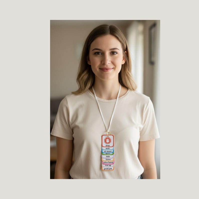 Teacher Lanyard Visual Communication Cards - Autism, ADHD Classroom ...