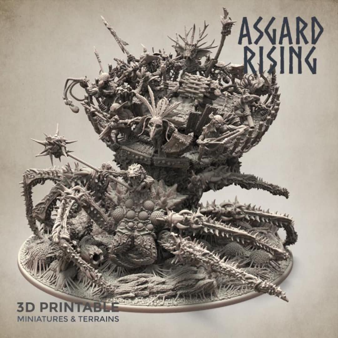 Ancient Spider Queen With Palanquin - Asgard Rising Miniatures: Dnd ...