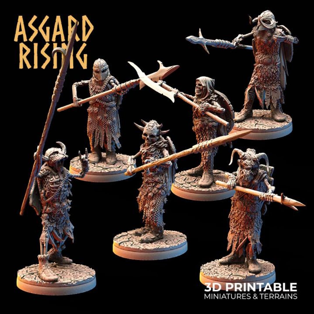 Draugr Phalanx - Asgard Rising Miniatures: Dnd Pathfinder Rpg Minis - Etsy