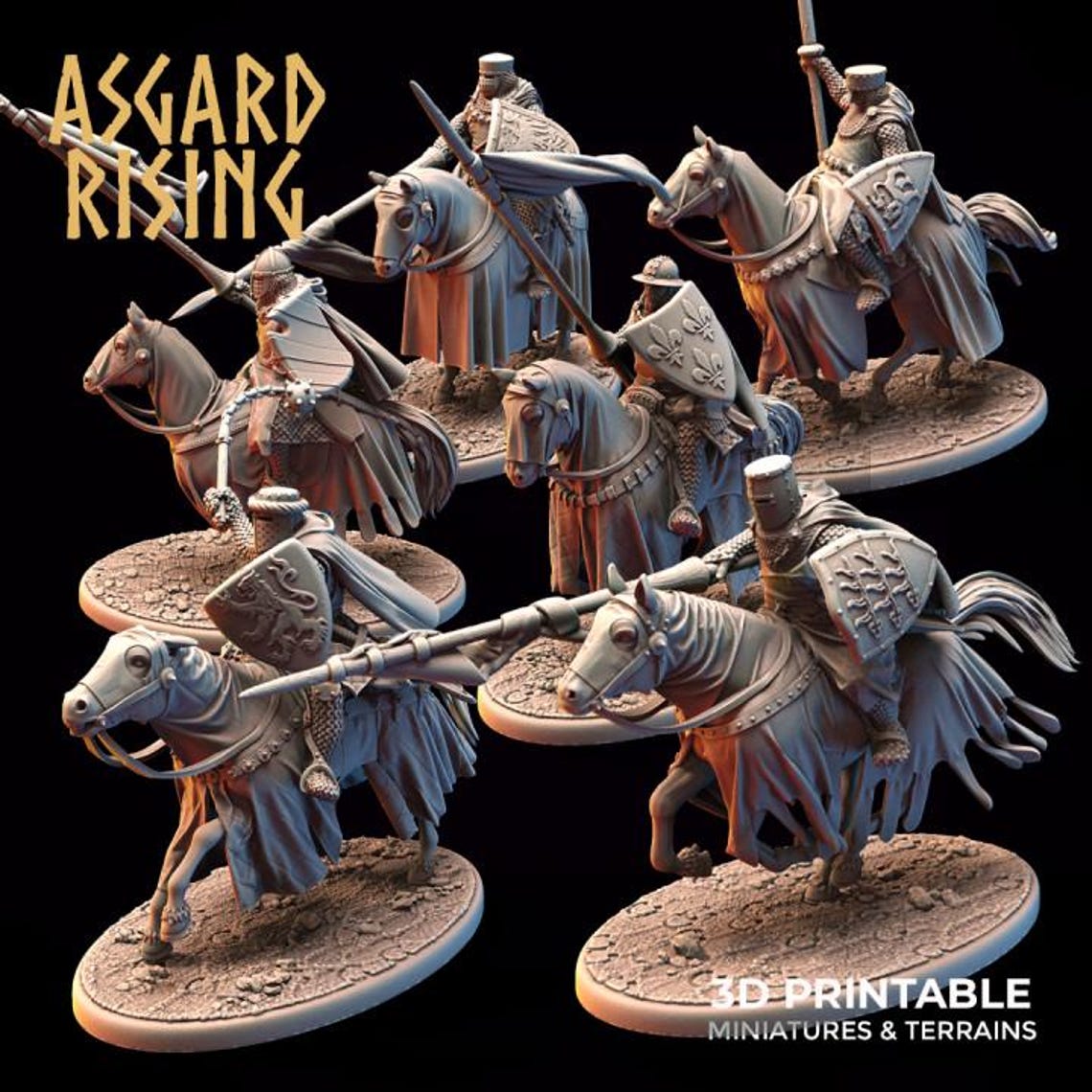 Medieval Heavy Cavalry - Asgard Rising Miniatures: Dnd Pathfinder Rpg ...