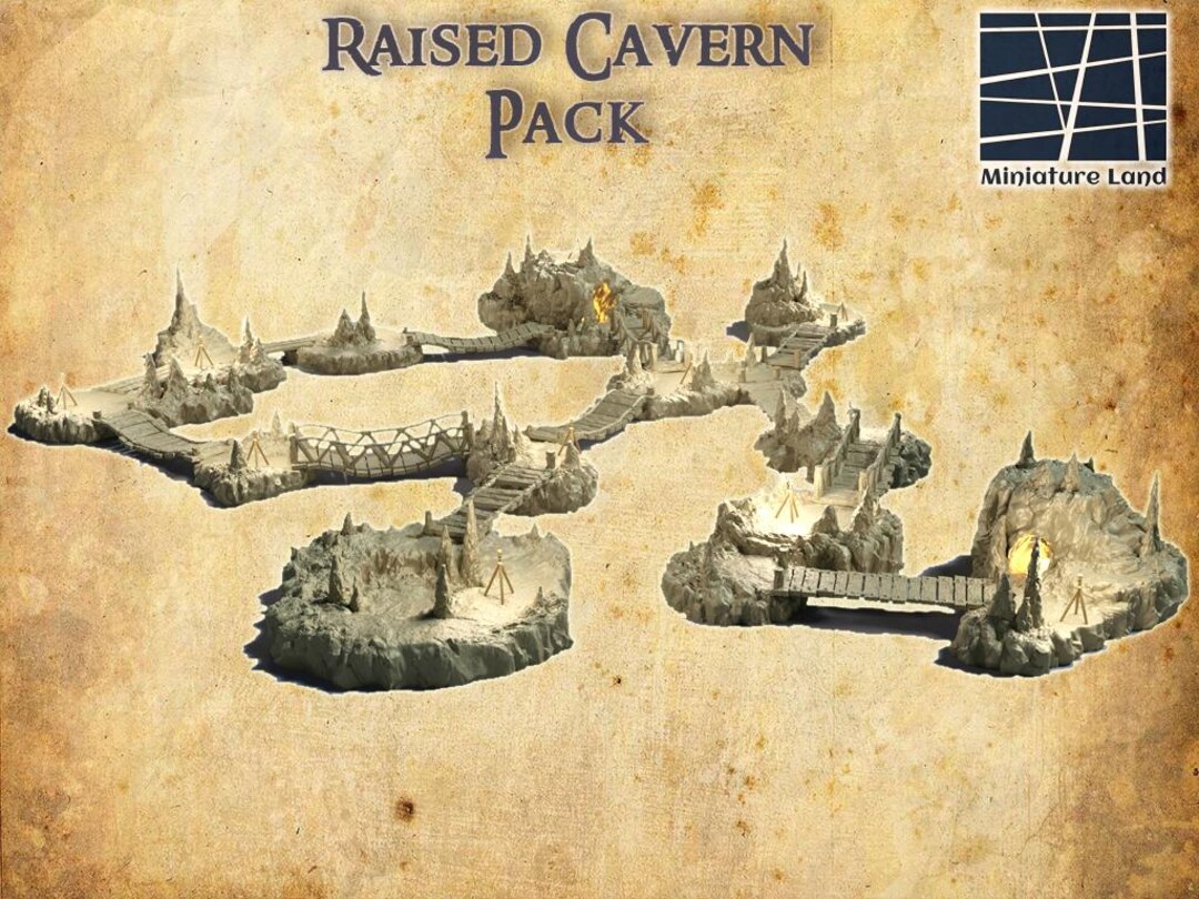Raised Cavern Pack - Miniatureland: D&D Pathfinder Miniature Rpg ...