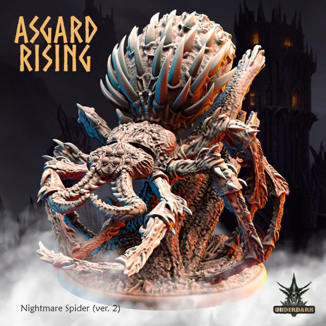 Nightmare Spider - Asgard Rising Miniatures: Dnd Pathfinder Rpg Minis ...