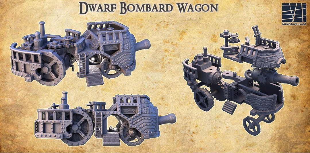 Dwarf Bombard Wagon - Miniatureland: Dnd Pathfinder Miniature Rpg ...