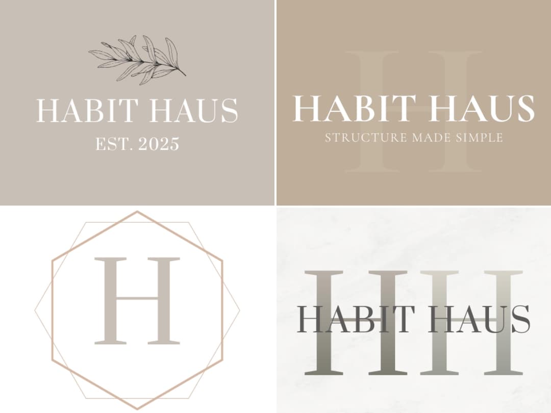 Minimalist Logo Bundle Canva Template – 23 Editable Logos, Neutral ...
