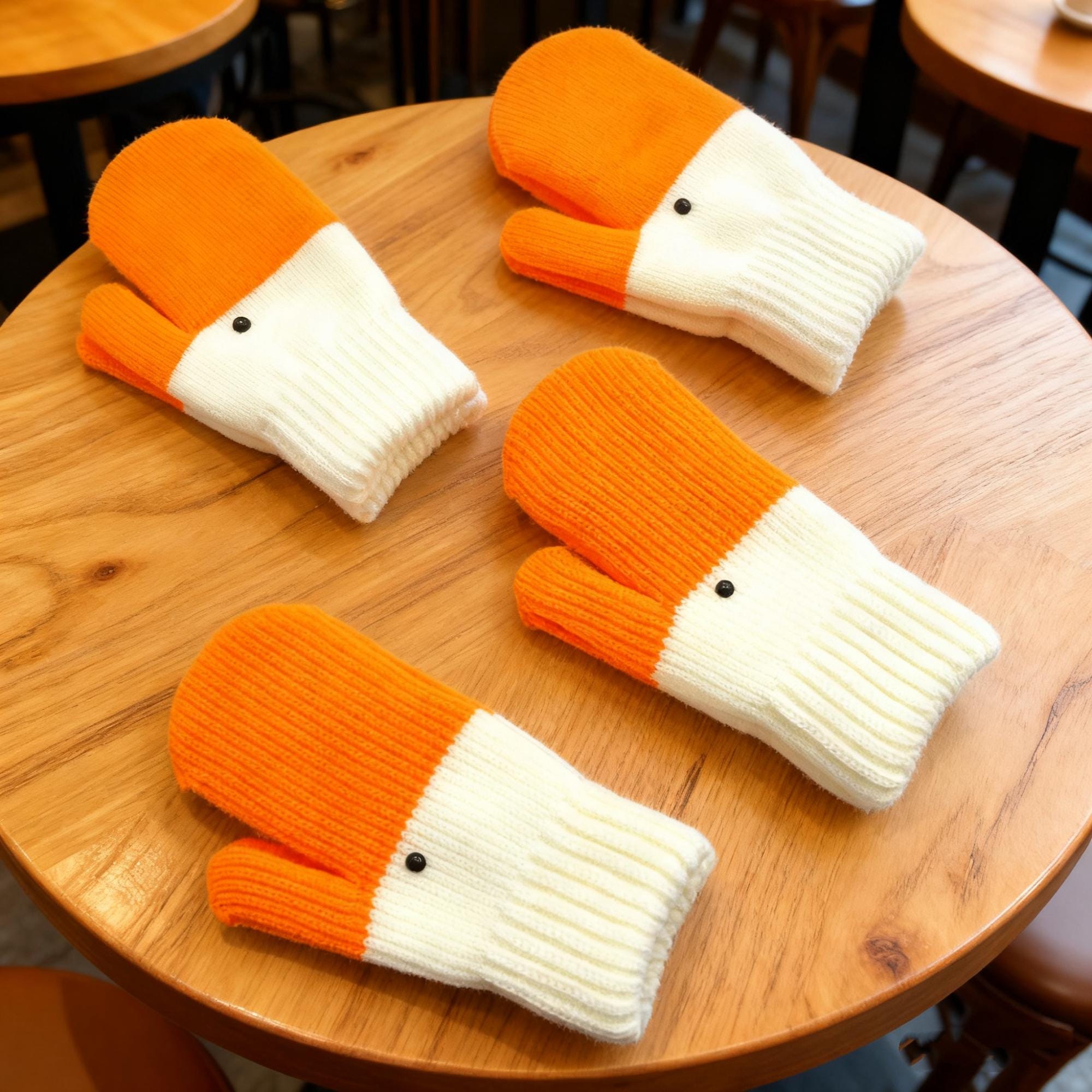 Goose Parent-child Mittens, Matching Family Knit Gloves, Cute Goose ...