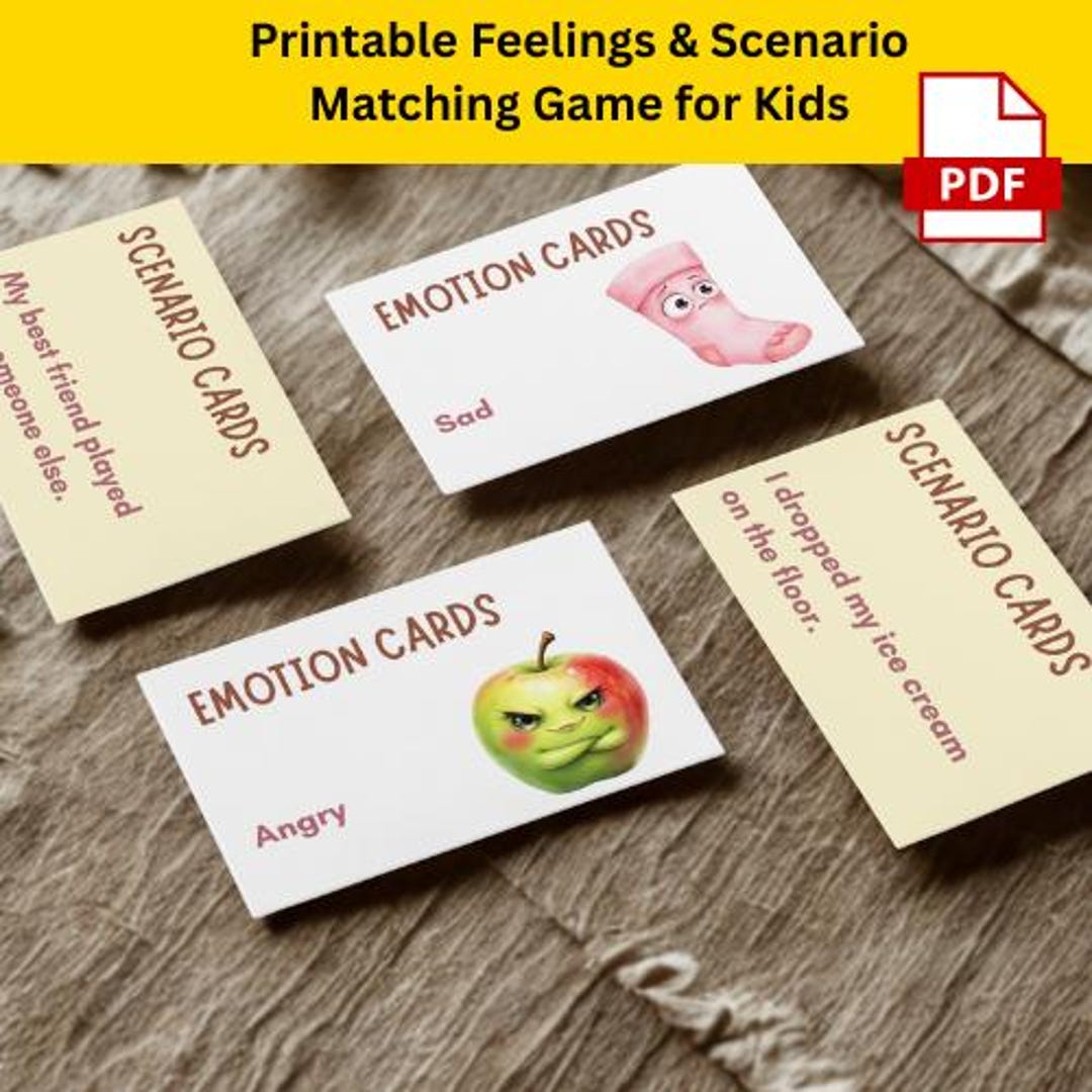 Kids Emotion & Scenario Matching Game Printable | SEL Social Emotional ...