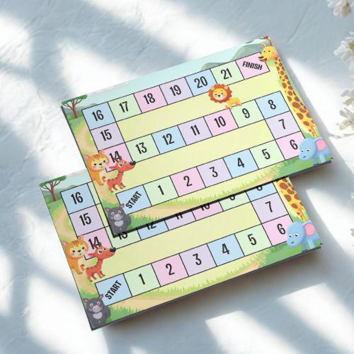 Safari Animal Board Game Printable | Jungle Counting Game for Kids ...