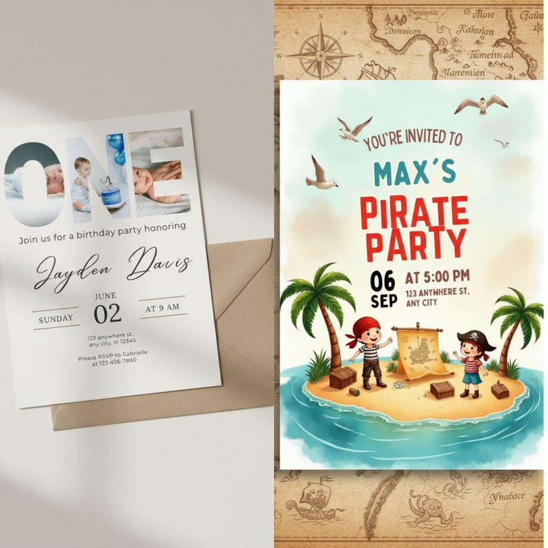PLR + Master Resell Rights | 50 Kids & Teens Party Invitation Canva ...