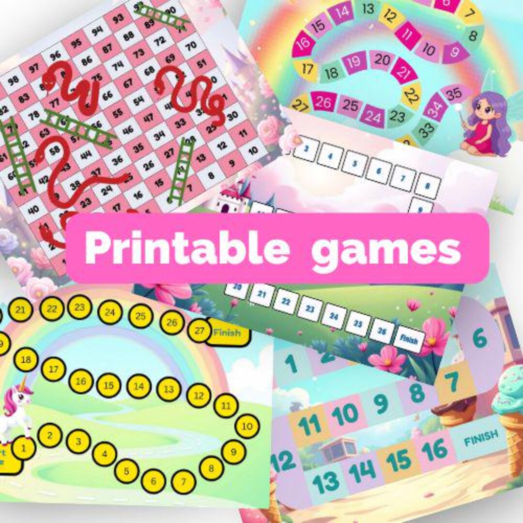 Printable Board Game Bundle for Kids | Fun Learning Games | Number ...