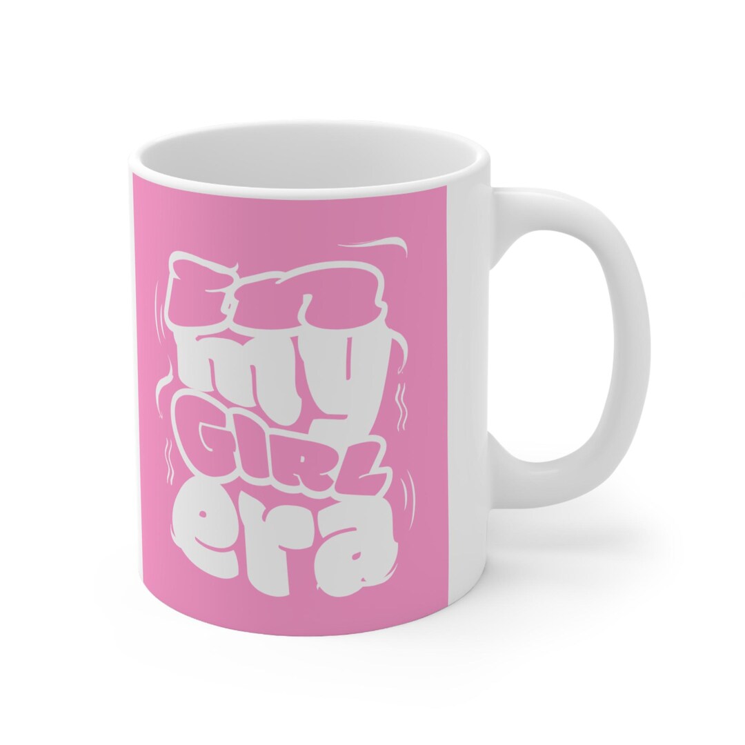 Girl Era Mug | Pink Retro Fist Graphic Coffee Cup - Etsy
