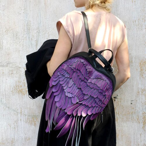Angel Wings Backpack Feather Backpack Wing Backpack Purple | Etsy