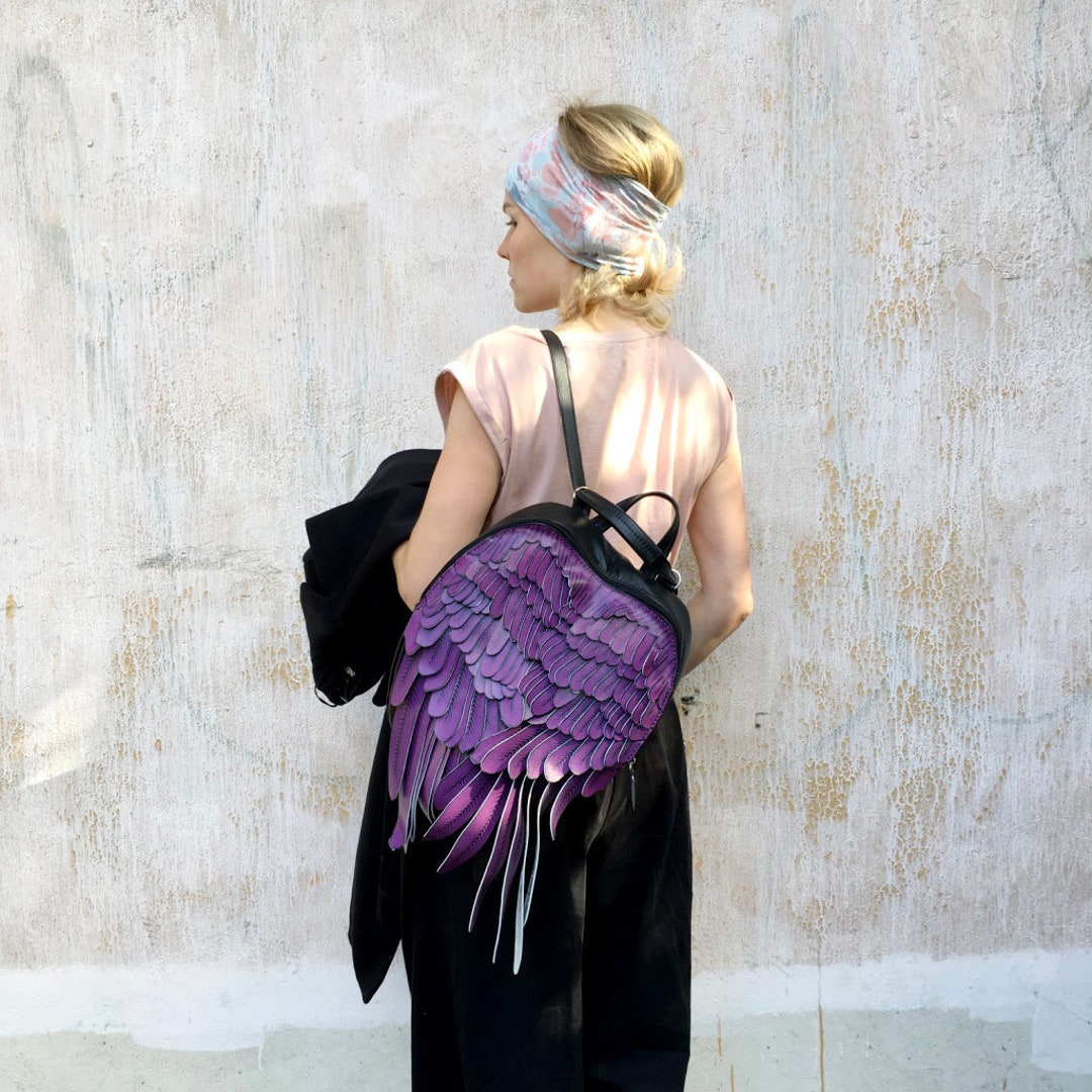 Angel Wings Backpack Feather Backpack Wing Backpack Purple - Etsy