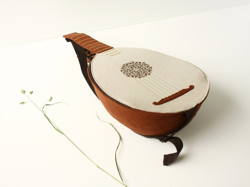 Lute Bag Brown Felt Backpack | Etsy