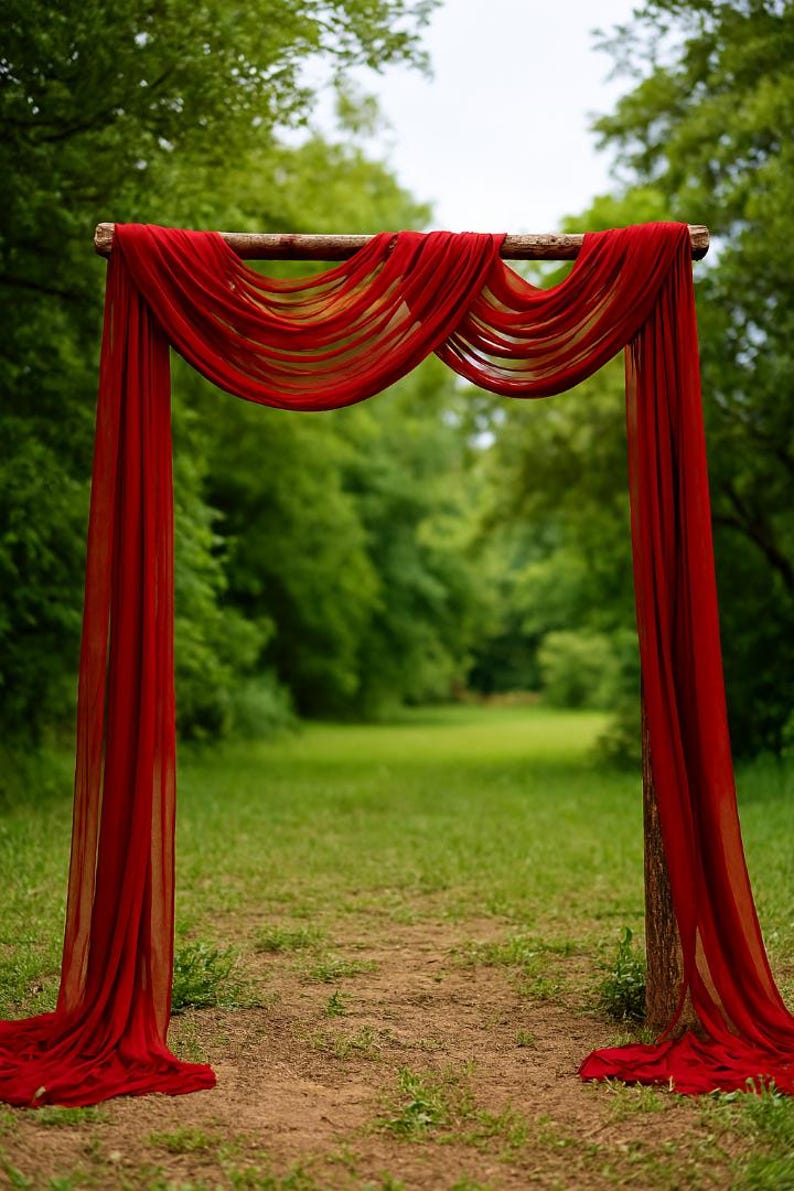 Enchanted Forest Red Ceremony Backdrop Wedding Arch Decor | Romantic ...