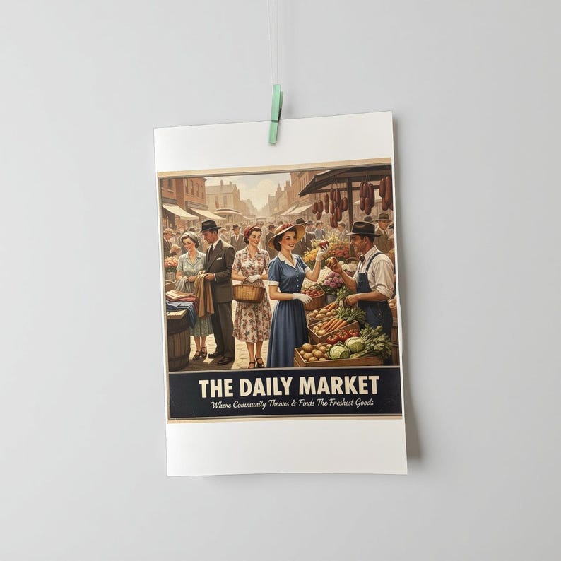 Shopping in the 1940s Wall Art - Etsy