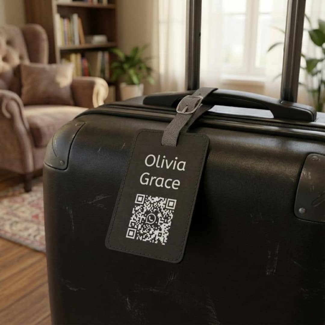 Personalized QR Code Luggage Tag – Custom Sublimation Travel ID - Etsy