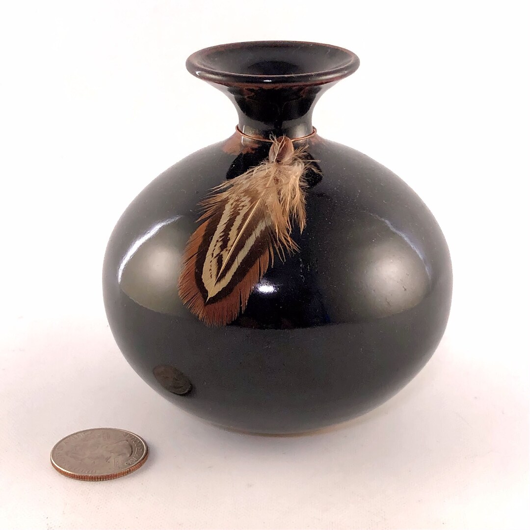 1970s Roger Butler Feather River Studio Pottery Black Dark Brown Small ...