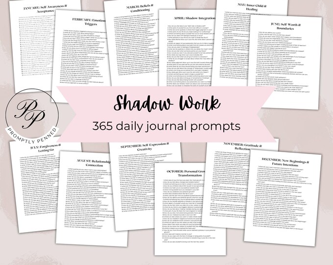 Shadow Work Journal Prompts | Digital Download | 365 Printable Shadow ...