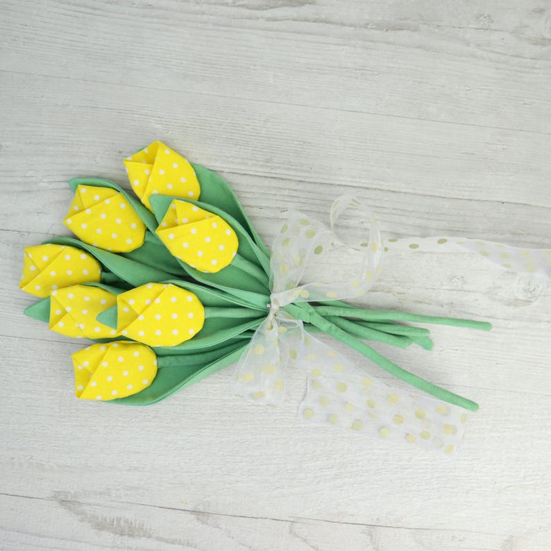 Fabric Tulip Sewing Pattern, Textile Flowers Tutorial, Spring Decor ...