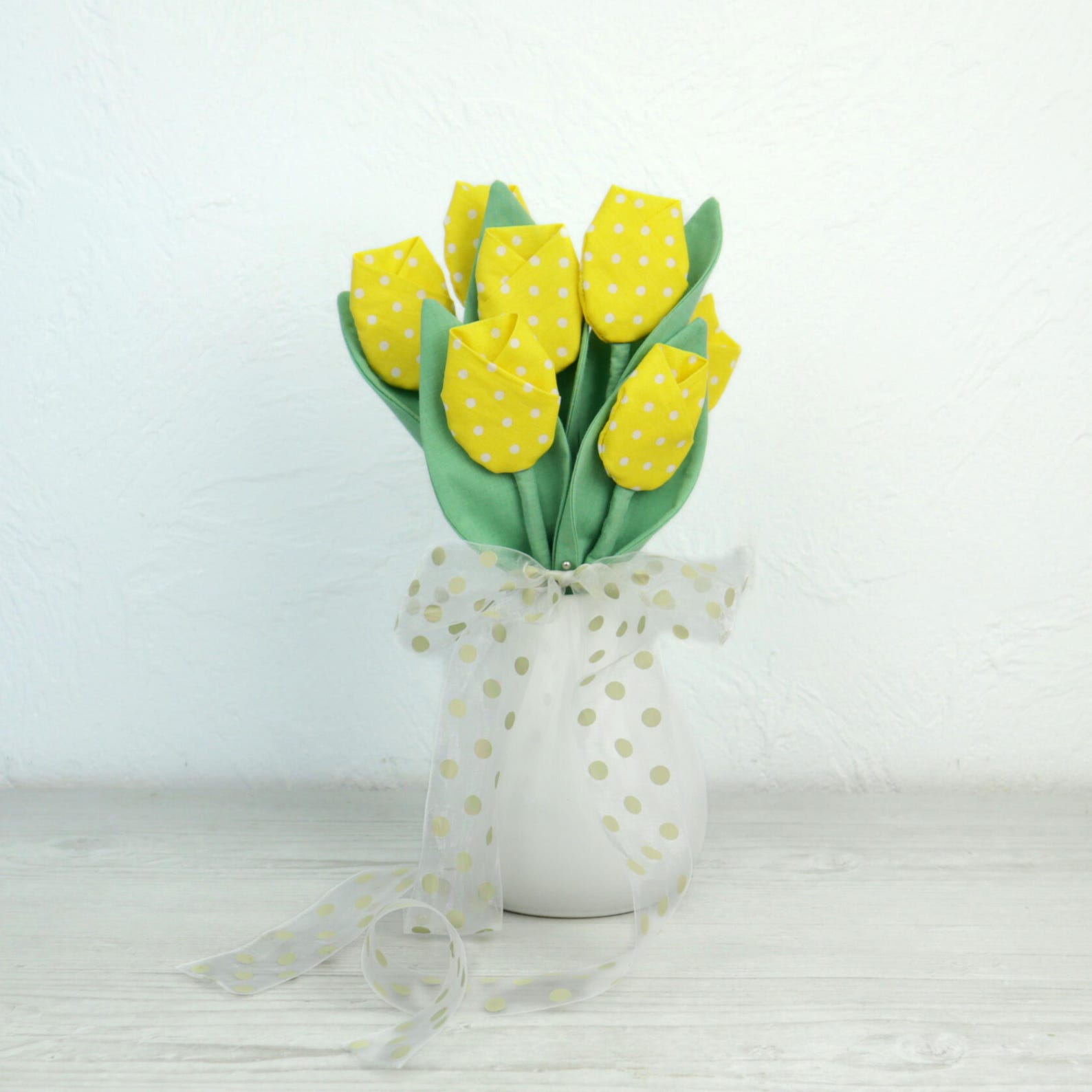 Fabric Tulip Sewing Pattern, Textile Flowers Tutorial, Spring Decor ...