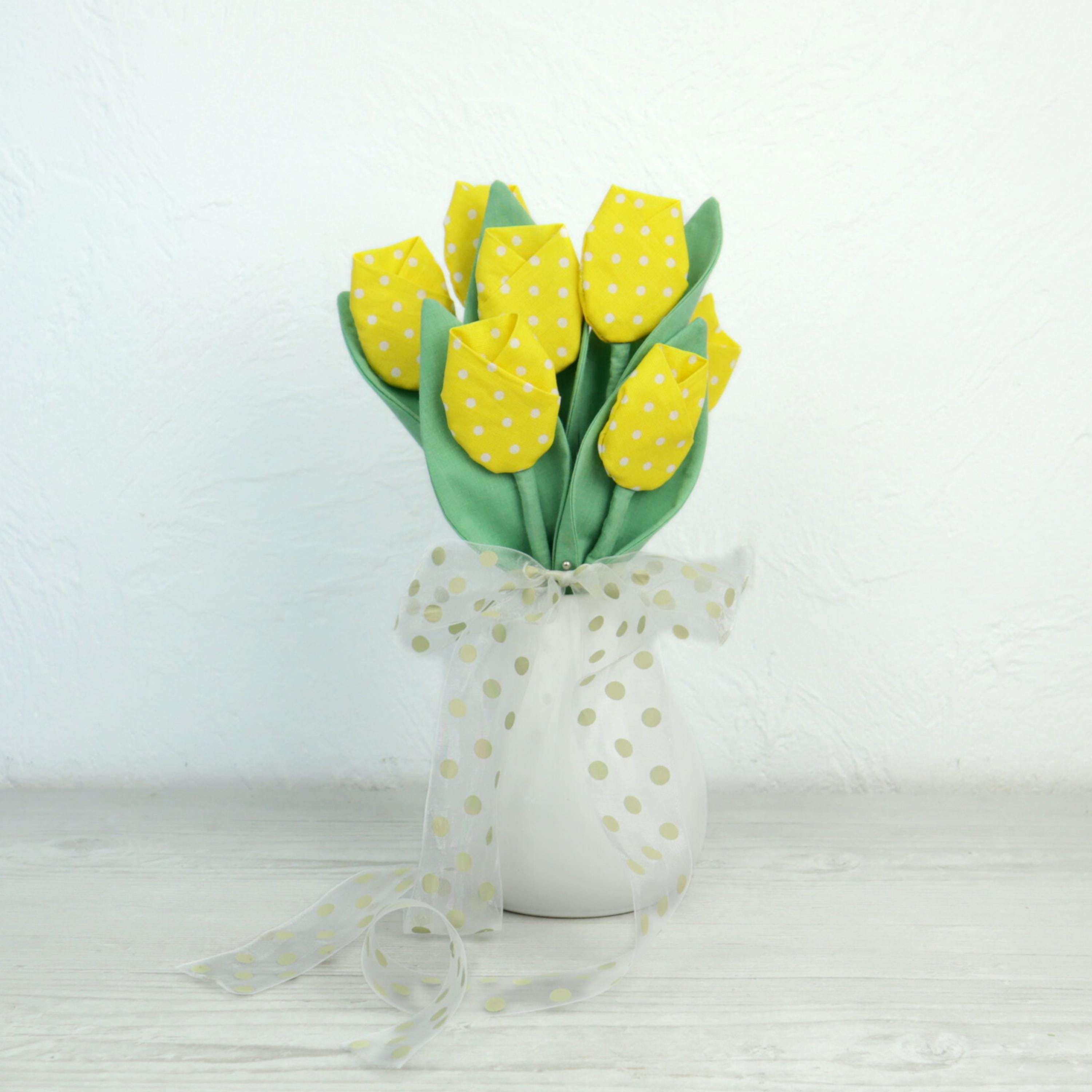 Fabric Tulip Sewing Pattern, Textile Flowers Tutorial, Spring Decor ...