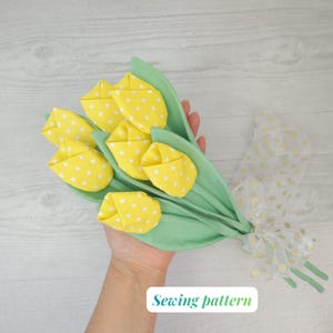 Fabric Tulip Sewing Pattern, Textile Flowers Tutorial, Spring Decor ...