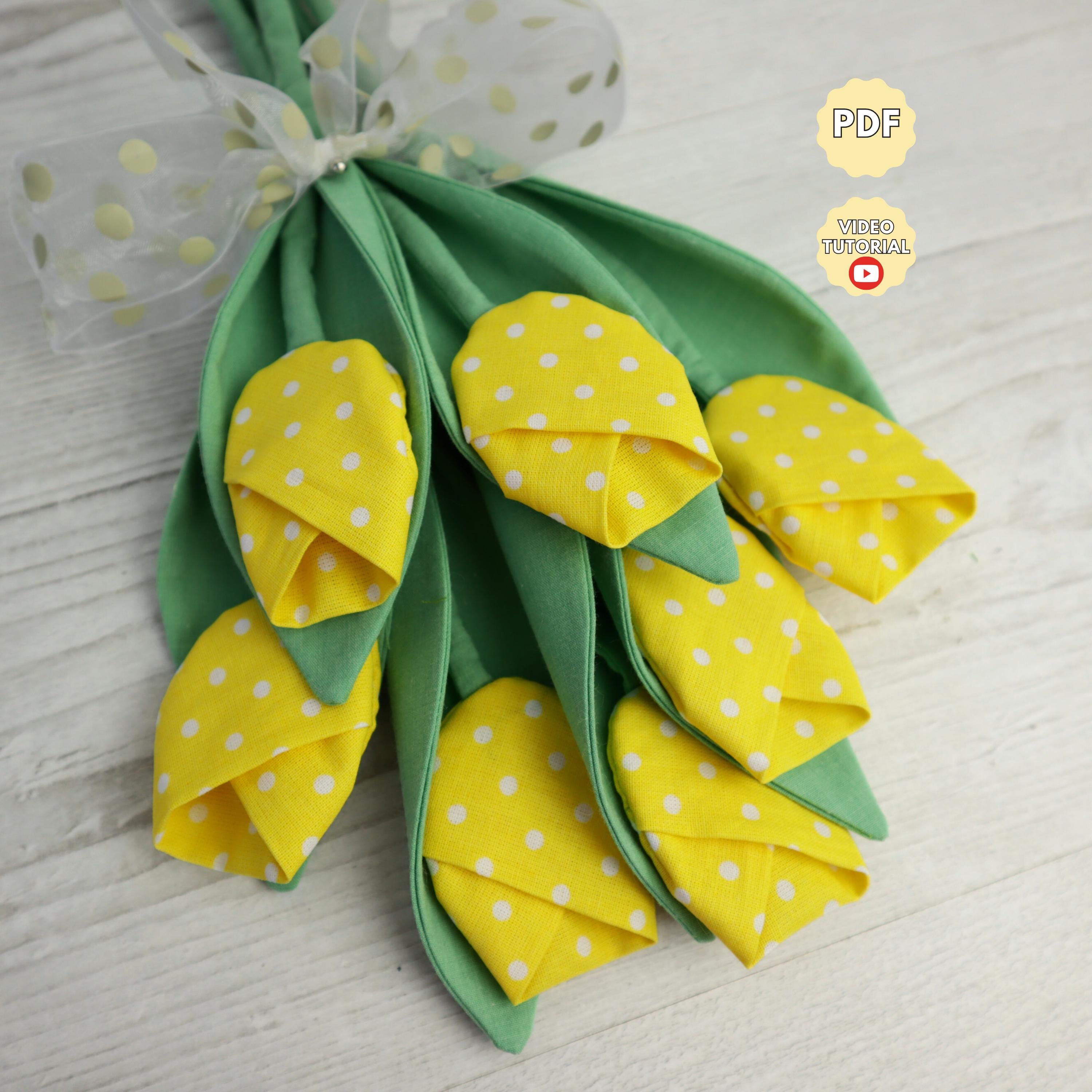 Fabric Tulip Sewing Pattern, Textile Flowers Tutorial, Spring Decor ...