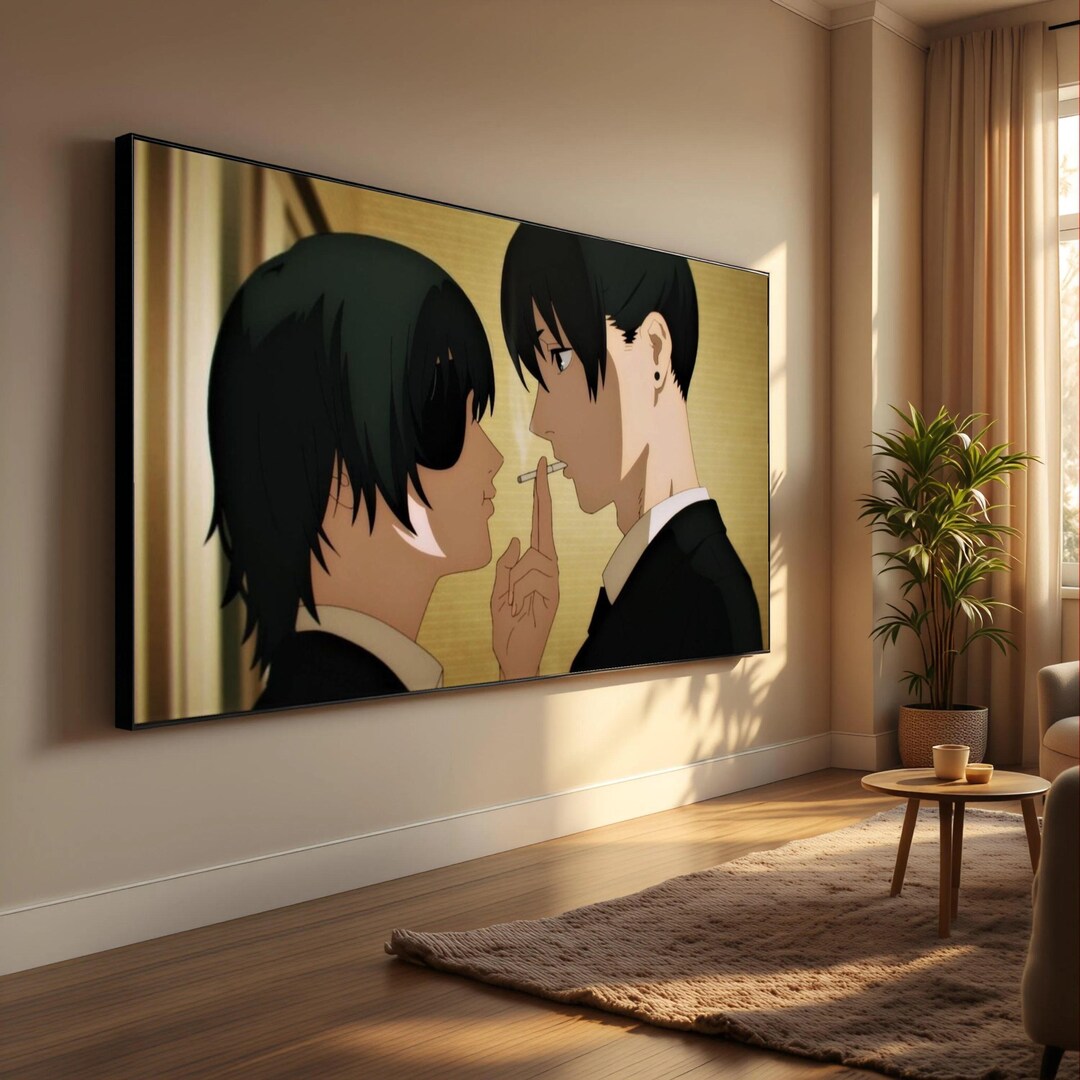 Chainsaw Man Himeno and Aki Close-up, Anime Character Canvas, Dramatic ...