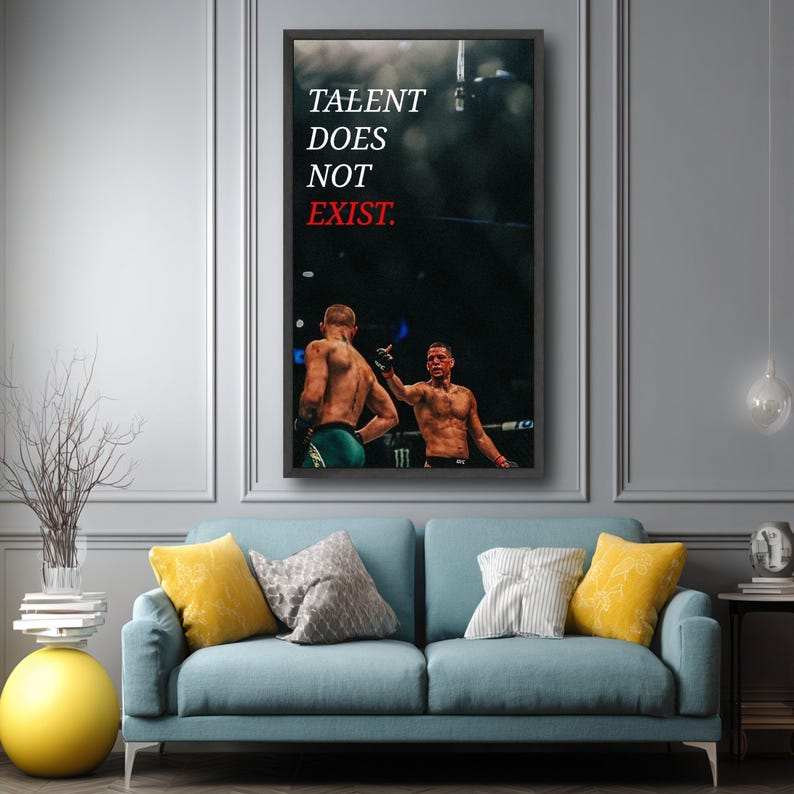 Motivational UFC Fight Scene Canvas, Talent Does Not Exist Quote, Mixed ...