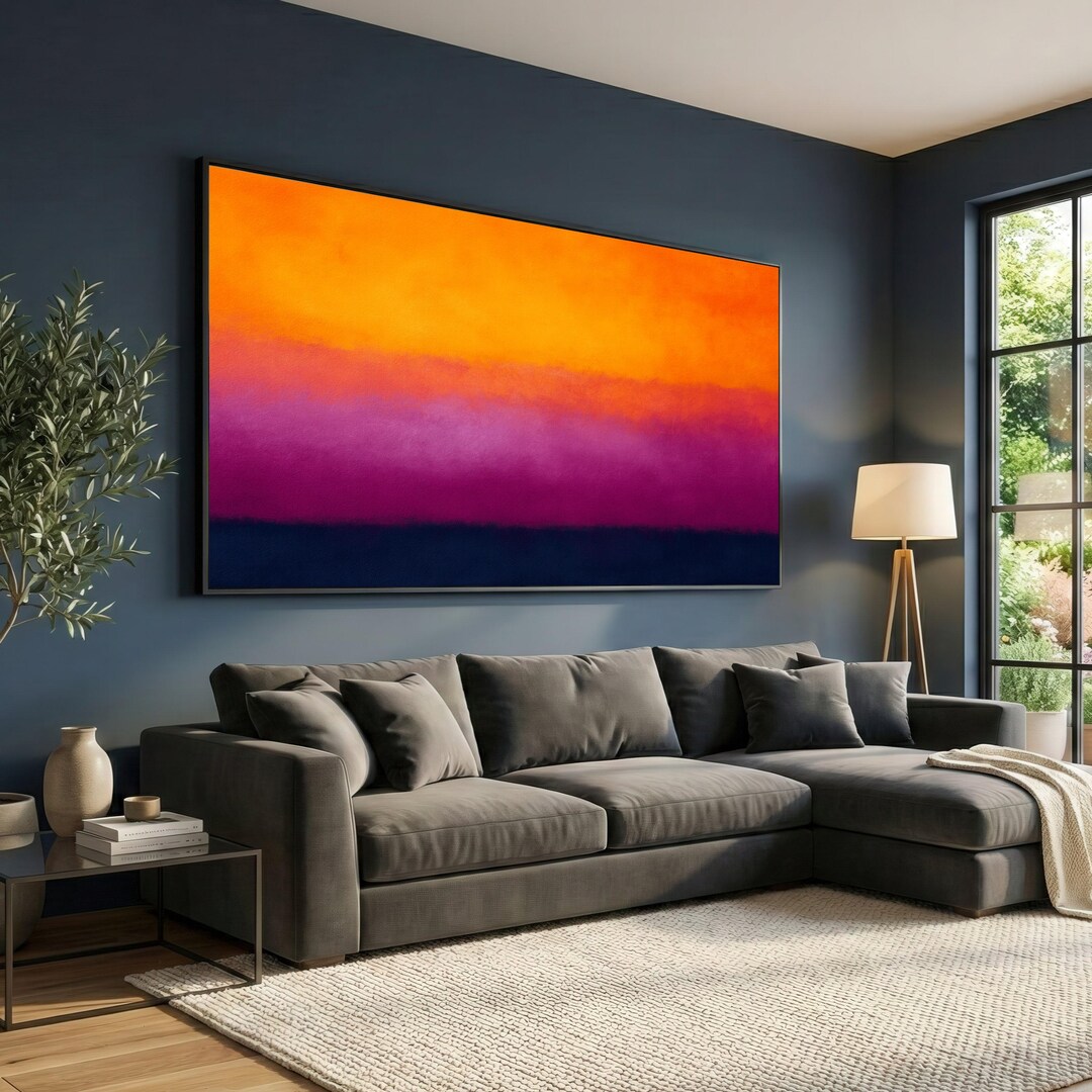 Mark Rothko Canvas, Orange Purple Blue Canvas Painting, Bold Living ...