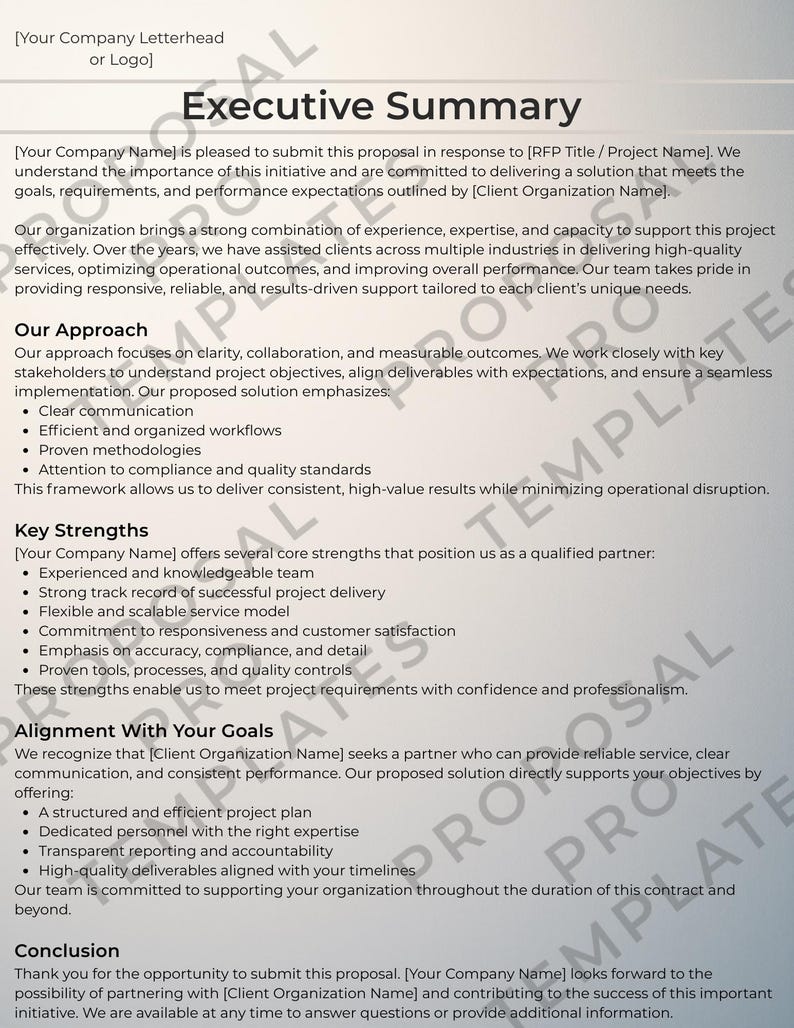 Executive Summary Template | Editable Canva, Word & Google Docs ...