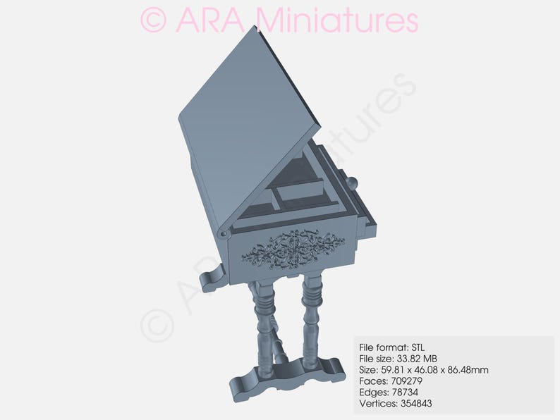 Medieval Sewing Box Miniature 1/12 Scale – Digital STL for 3D Printing ...