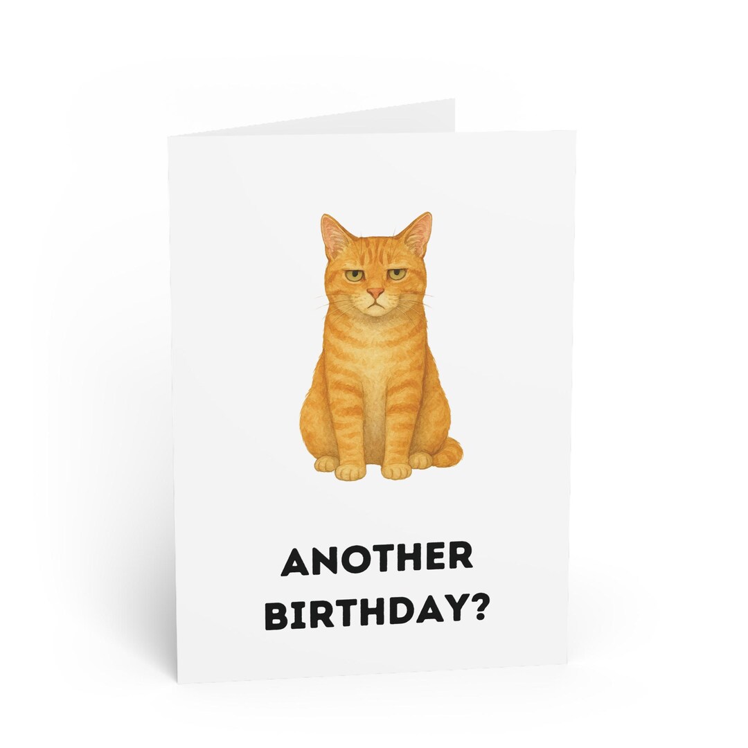 Printable Cat Fun Birthday Card, Funny Cute Birthday Card, Digital ...
