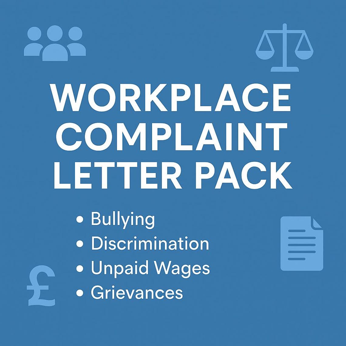 Workplace Complaint Letter Pack | Bullying | Discrimination | Unpaid ...