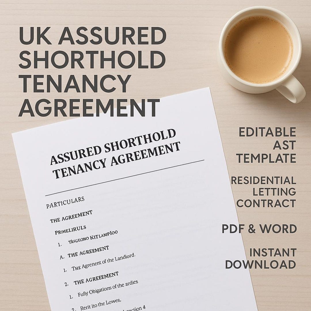 UK Assured Shorthold Tenancy Agreement | Editable AST Template ...