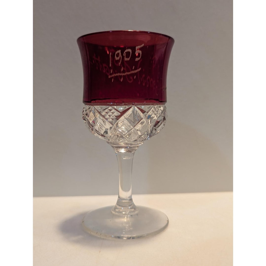 Antique Ruby Red Flash Glass - Etsy