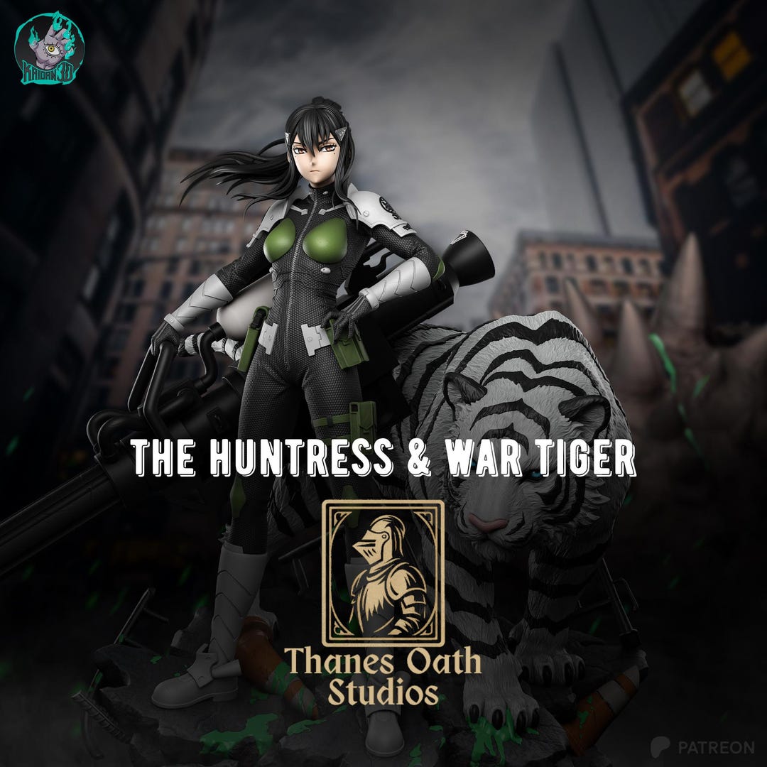 The Huntress & War Tiger - Sci-fi Military Kaiju Fiction Monster ...