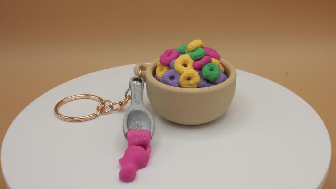 Cereal Clicker Fidget Toy for Stress Relief, Breakfast Bowl Keychain - Etsy