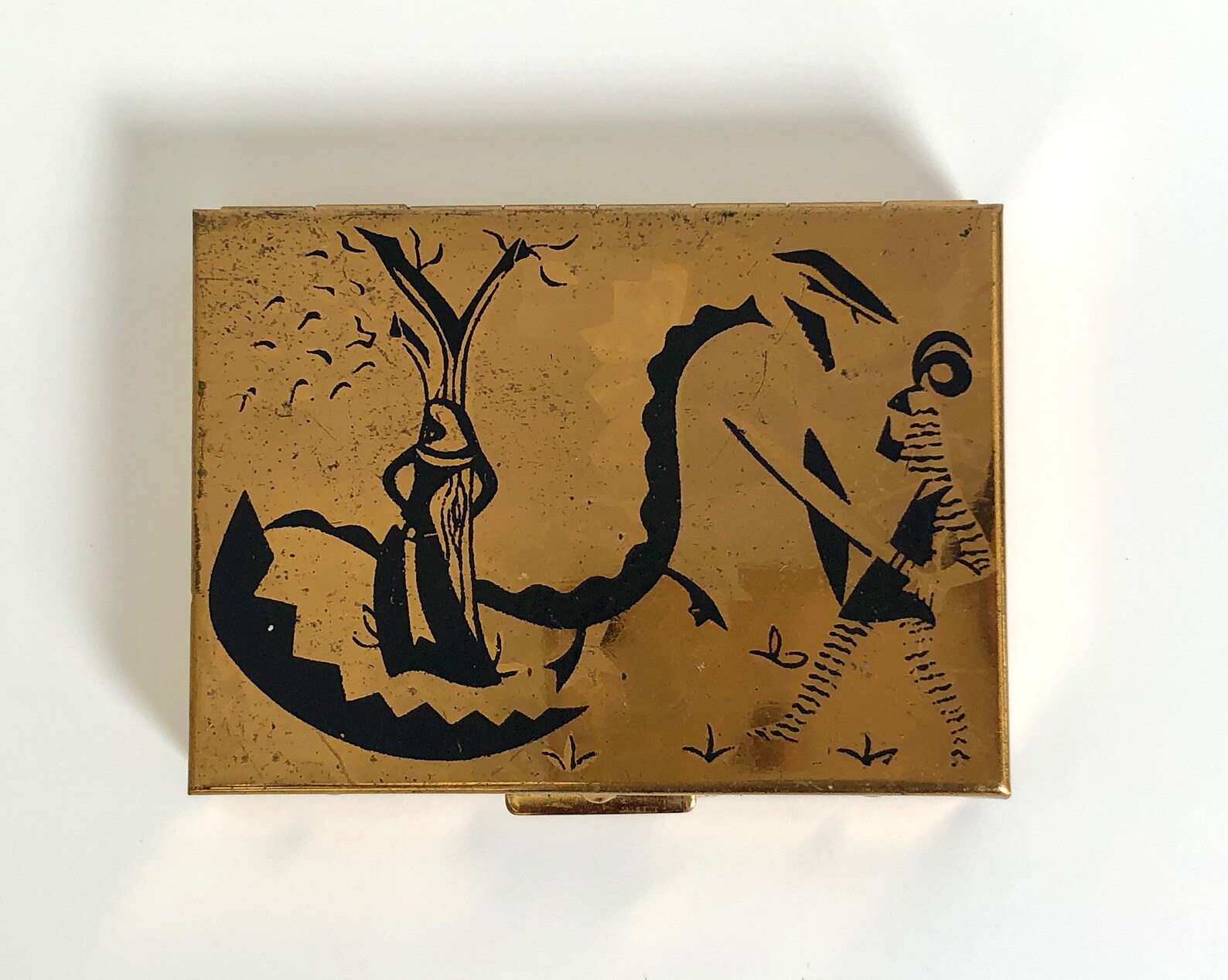 Vintage Compact Damsel in Distress Mid Century Unique Vintage | Etsy