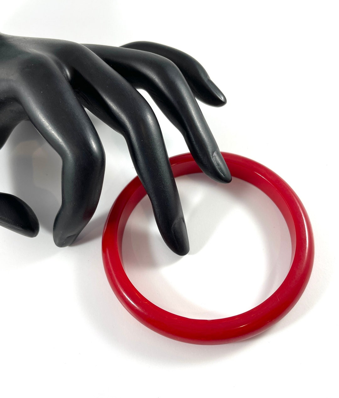 Vintage Bakelite Red Bangle Bracelet - Etsy