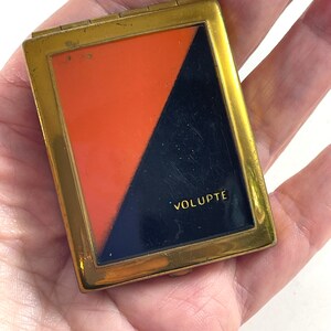 Vintage Compact Volupte Art Deco Red Black Diagonal Enamel - Etsy