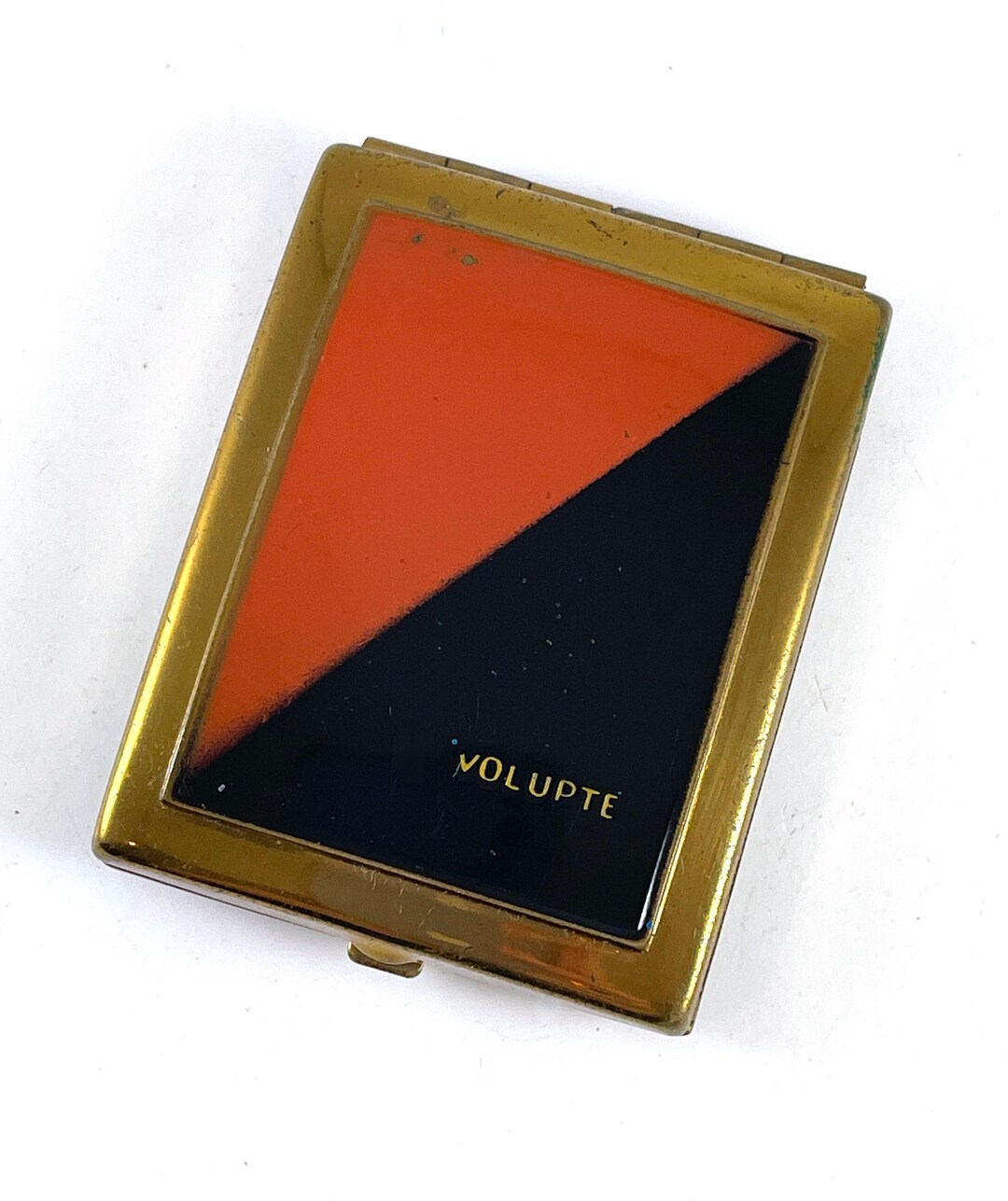Vintage Compact Volupte Art Deco Red Black Diagonal Enamel - Etsy