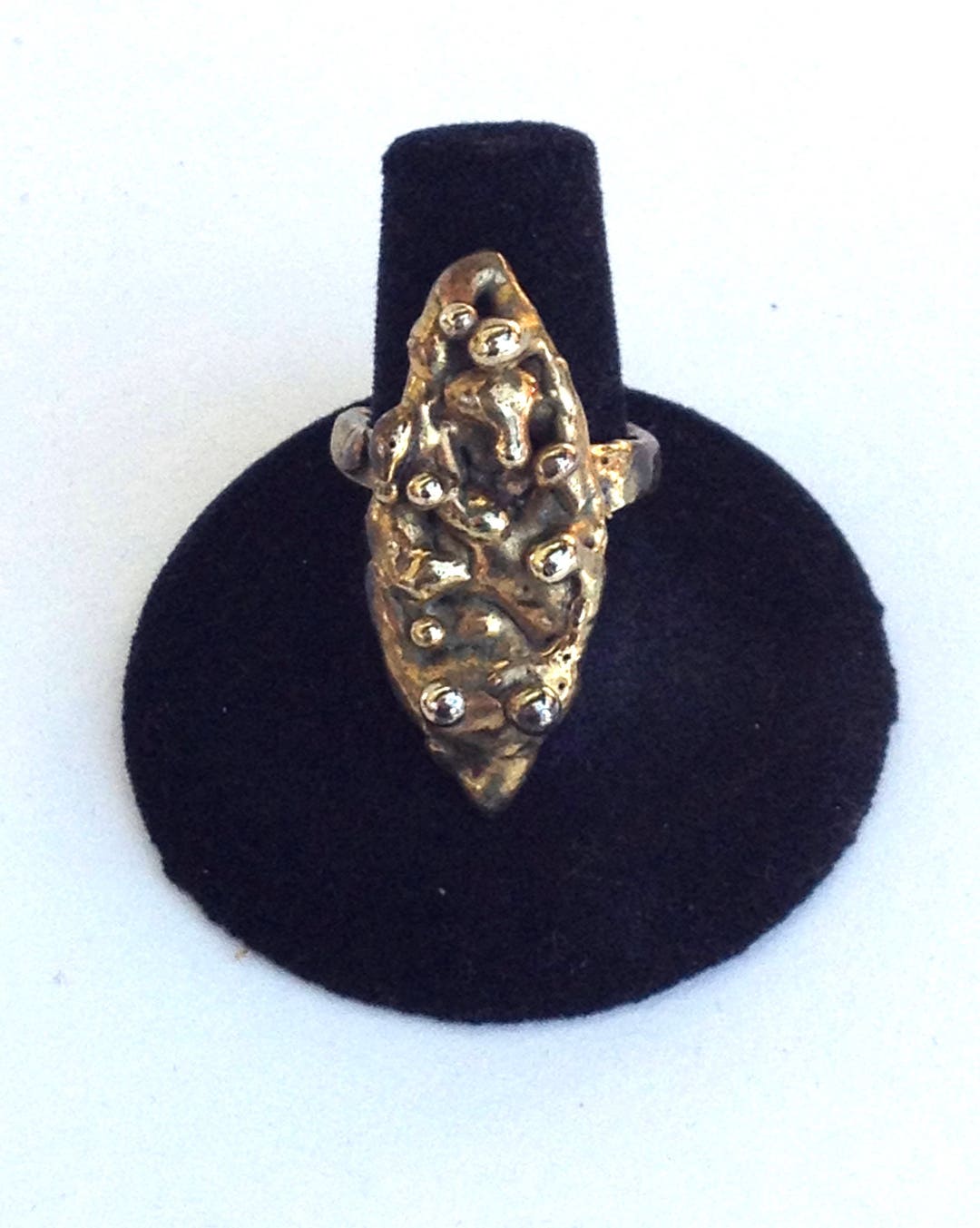 Brutalist Bronze Ring Hand Made Unique Vintage Gift - Etsy