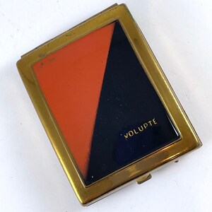Vintage Compact Volupte Art Deco Red Black Diagonal Enamel - Etsy
