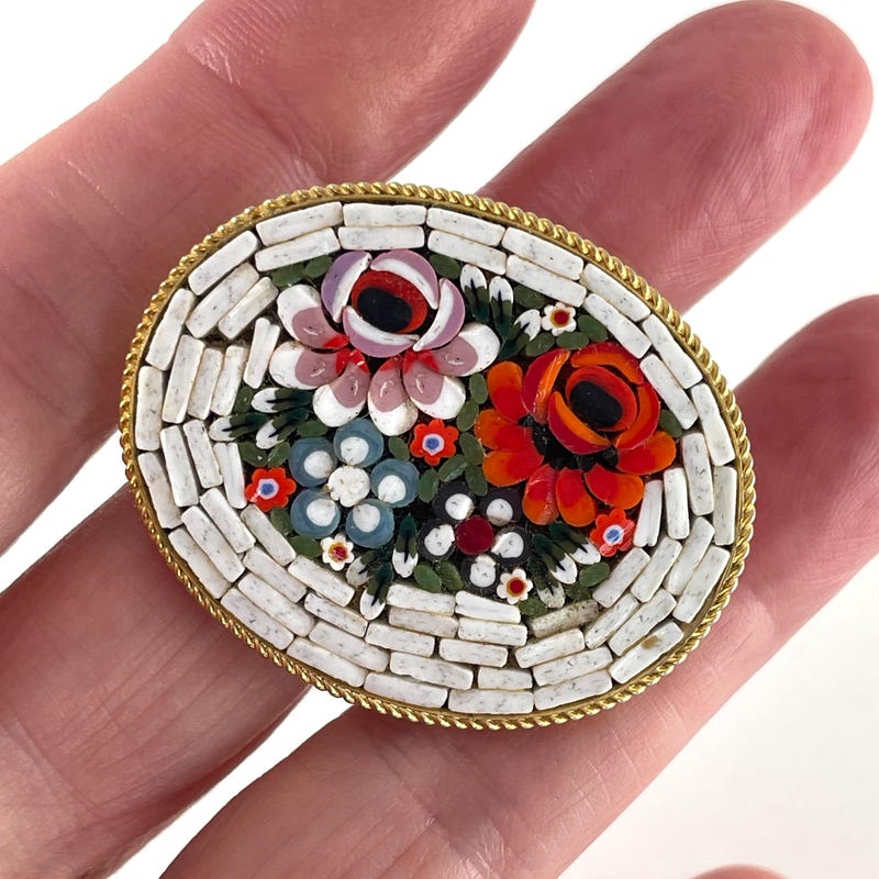 Micro Mosaic Brooch - Etsy