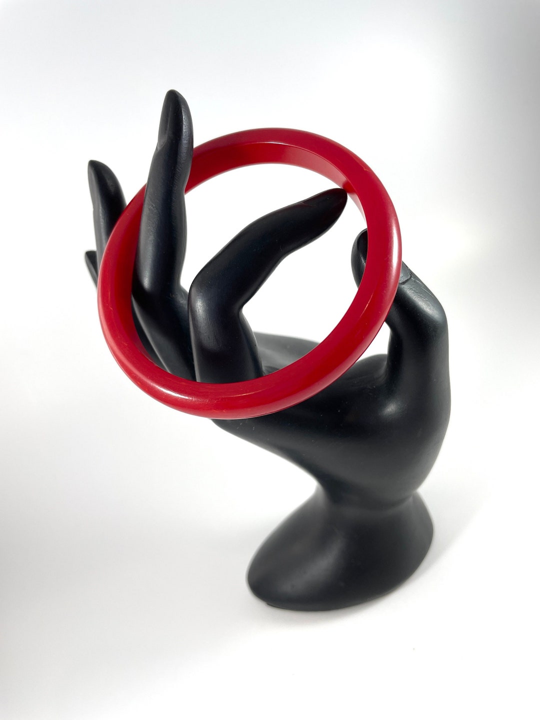 Vintage Bakelite Red Bangle Bracelet - Etsy