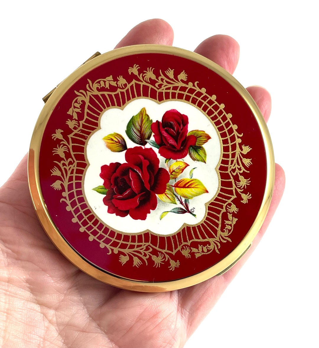 Vintage Compact Stratton NOS Red Roses in Original Box - Etsy