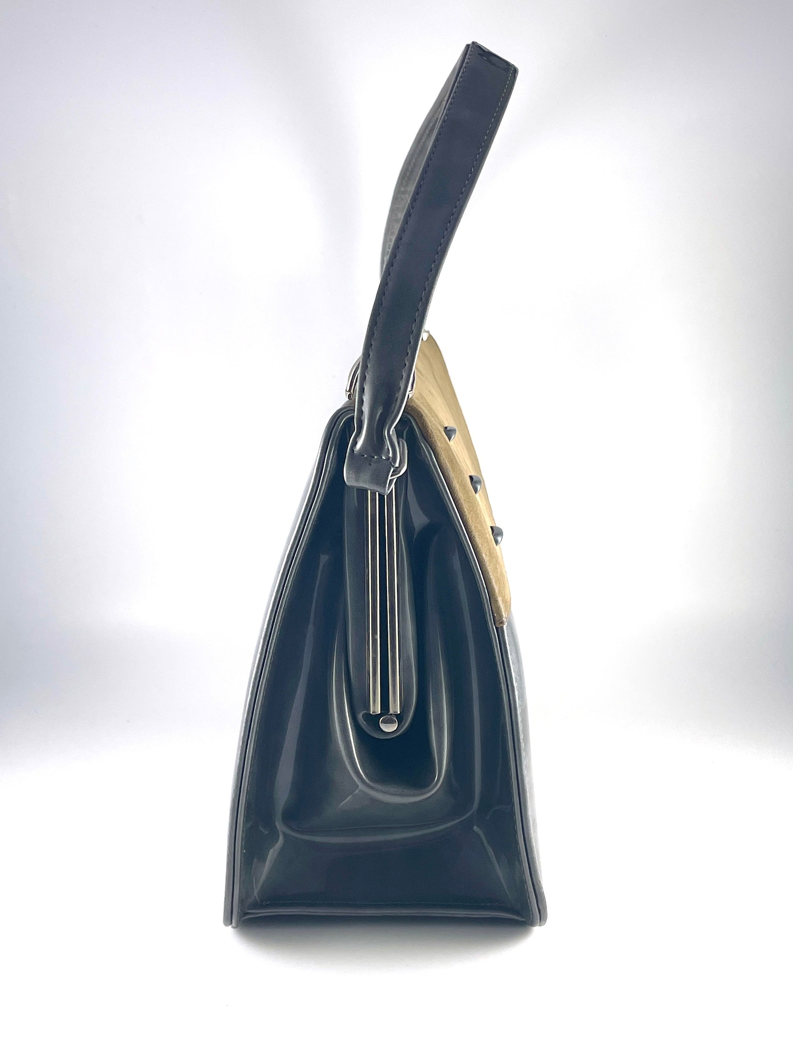 Vintage Purse MOD Handbag Grey Olive Green Unique Vintage Gift - Etsy